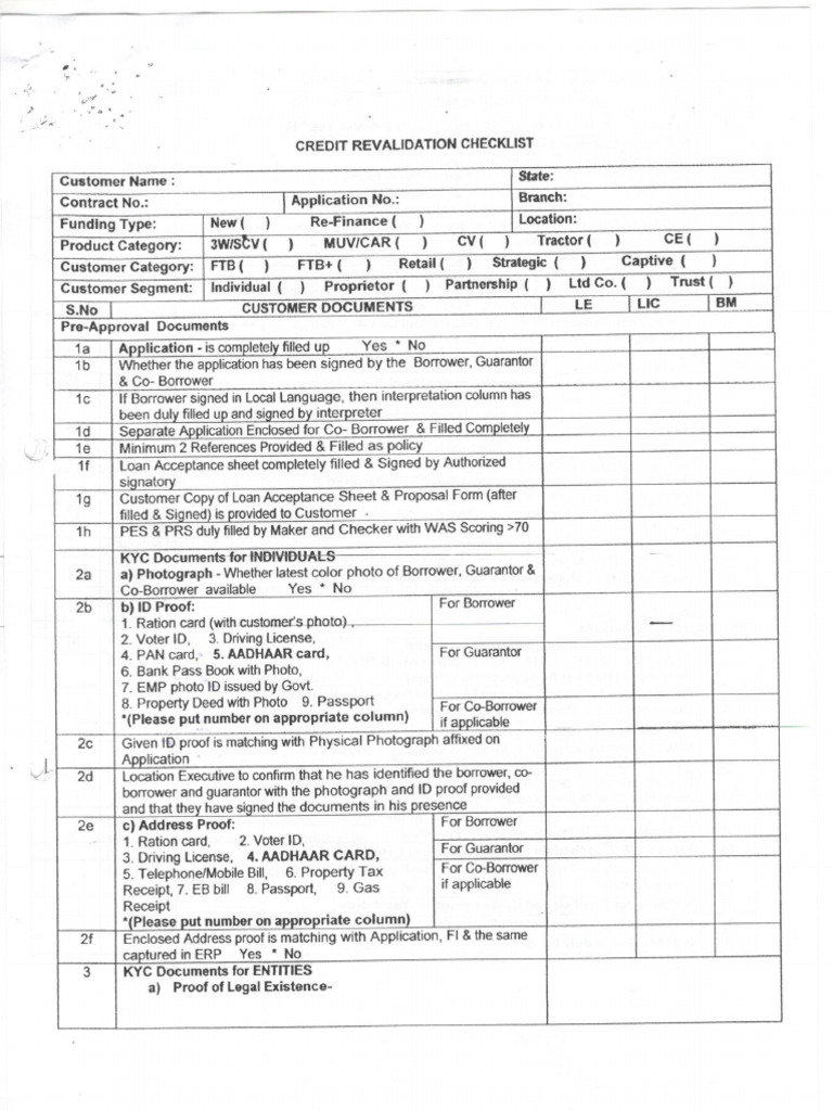 Product Check List and Credit List | PDF