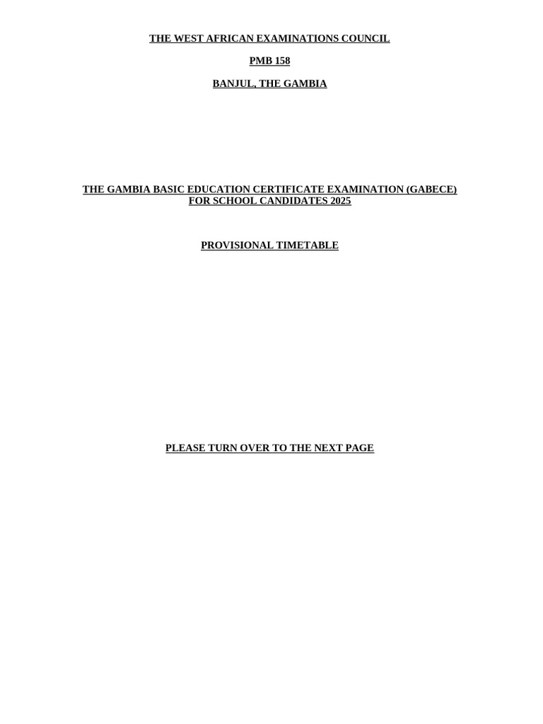 Timetable For Gabece (SC) 2025 | PDF