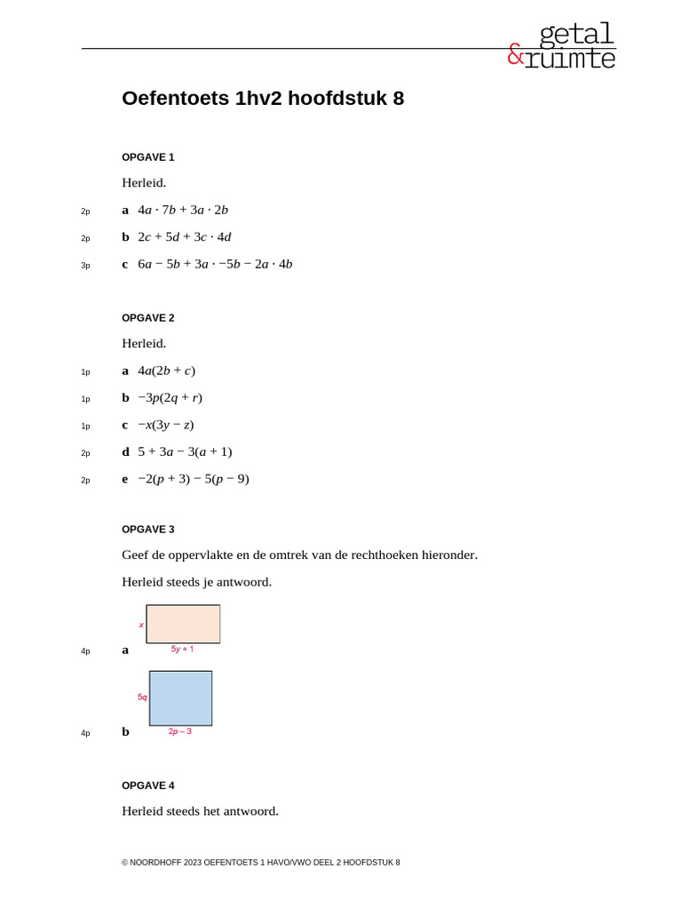 GR13 1HV2 Oefentoets H8 | PDF