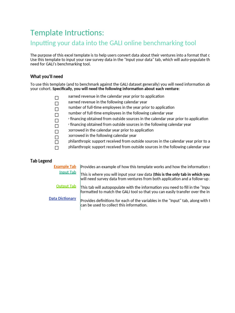 Benchmarking Input Excel Template | PDF | Information | Computing