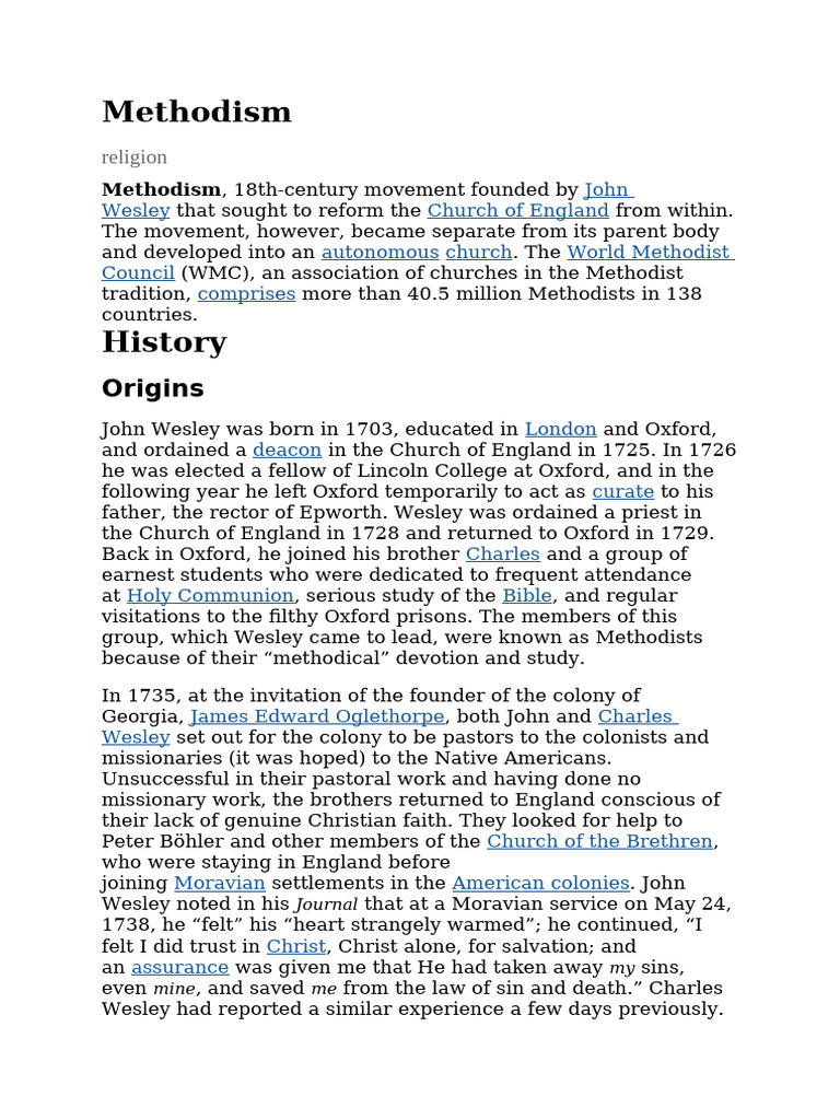 Methodism | PDF | Methodism | John Wesley