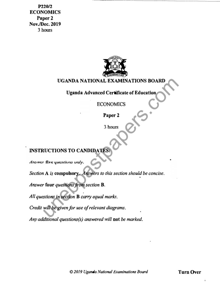 UACE Economics 2019 Paper 2 | PDF