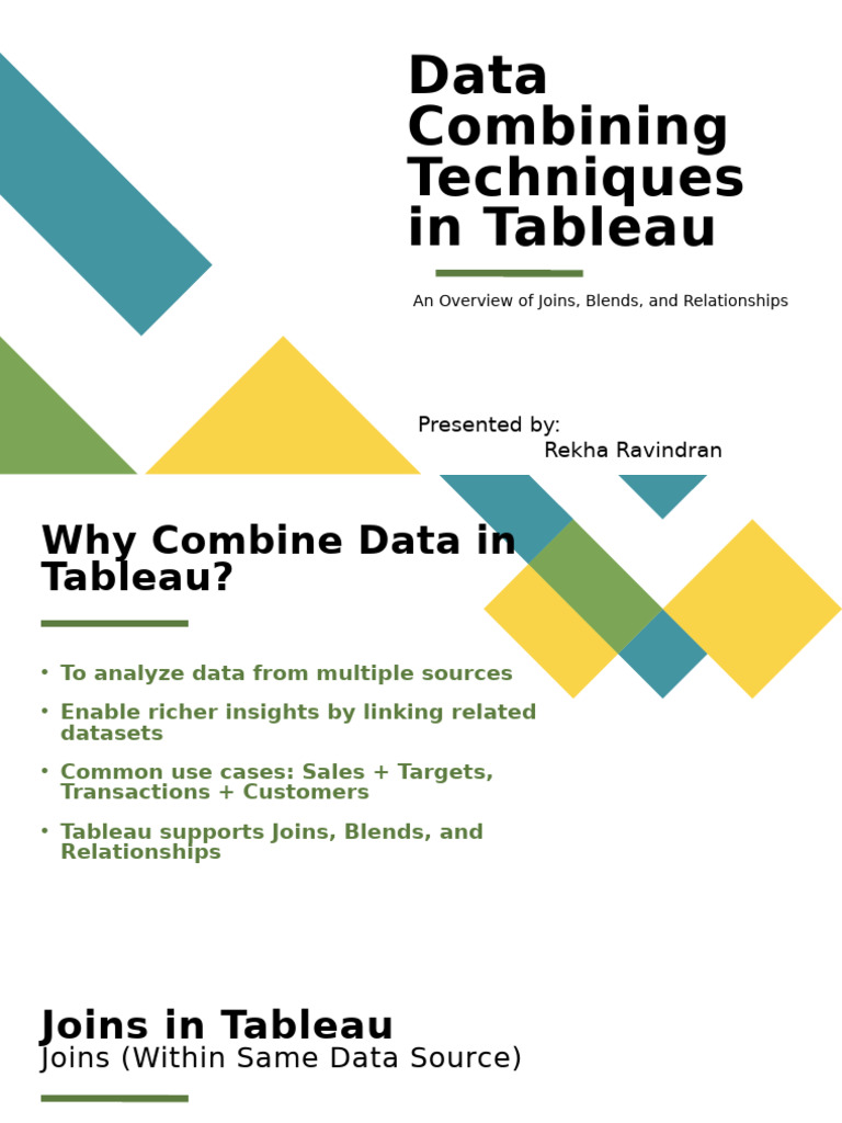 Data Combining Techniques in Tableau | PDF