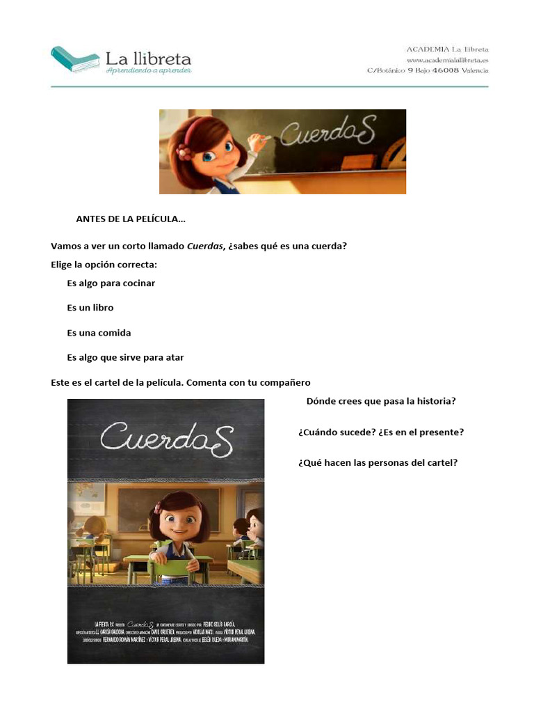 Actividad Comunicativa - Cuerdas Nivel A | PDF