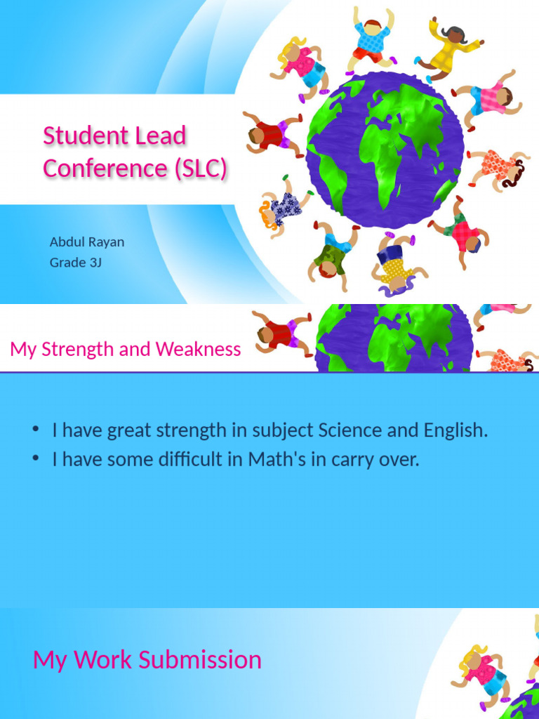 Student Lead Conference (SLC) : Abdul Rayan Grade 3J | PDF