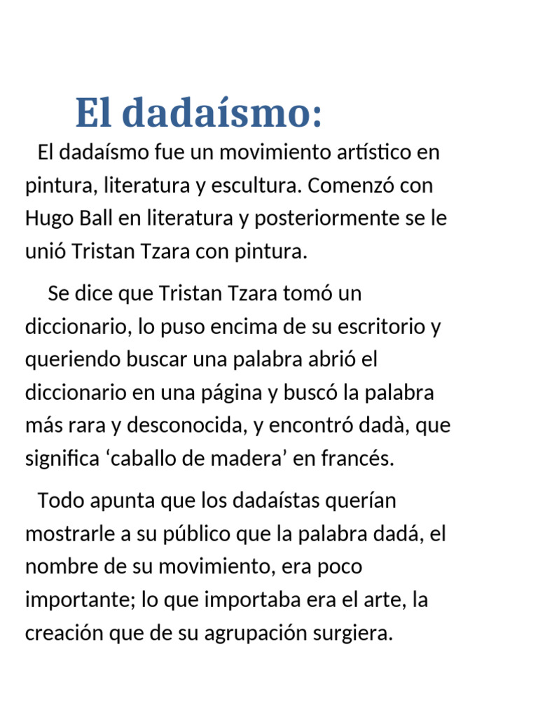Introducción al Dadaísmo Artístico | PDF | Las artes