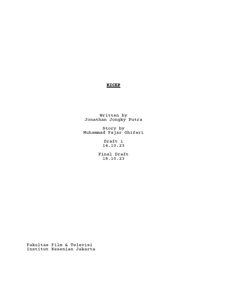 Final Draft Drama: Episode 1 KICEP | PDF