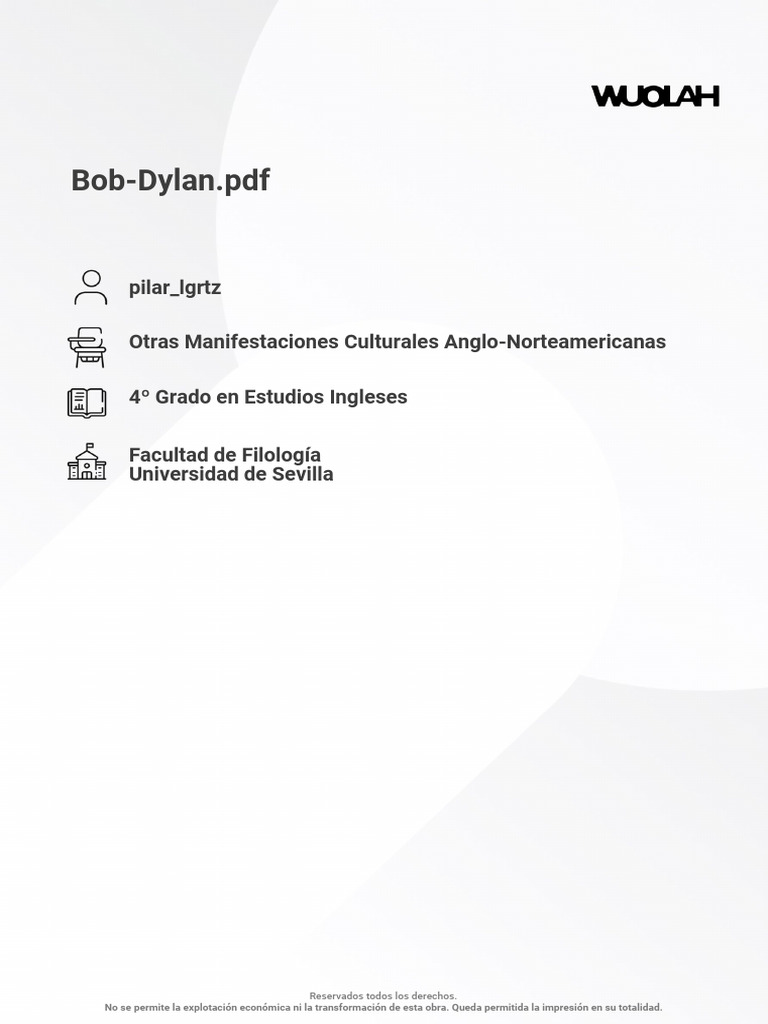 Wuolah Premium Bob Dylan | PDF