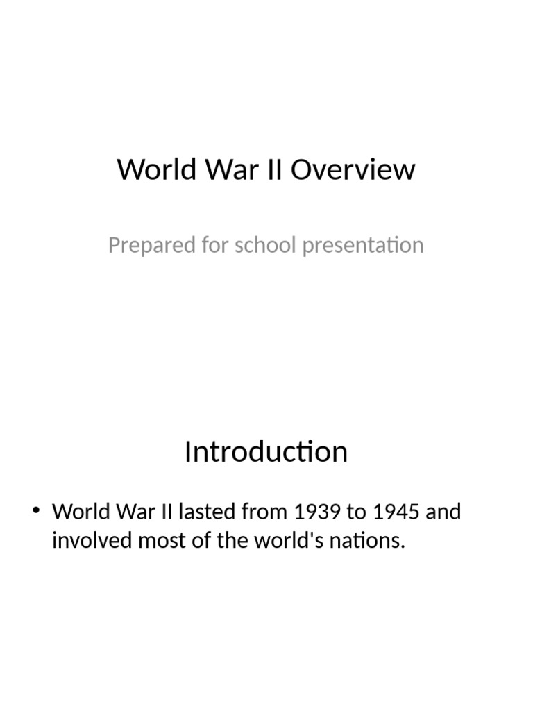 World War II Overview | PDF