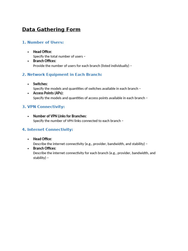 Data Gathering Form | PDF