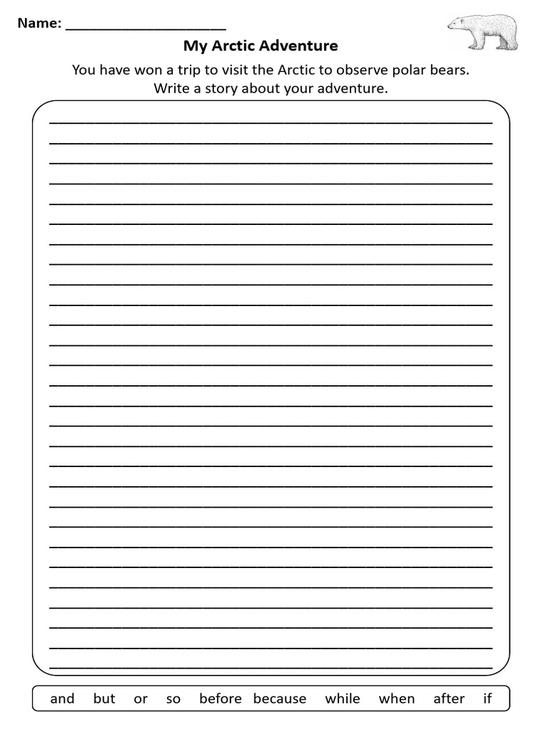 Writing Worksheet - My Arctic Adventure | PDF