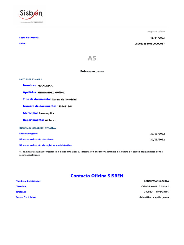 Sisben | PDF