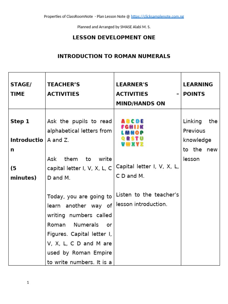 Introduction To Roman Numerals 1 1 | PDF | Learning | Human Communication