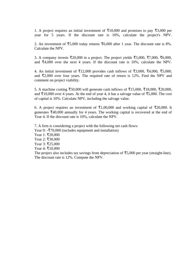 Assignment Questions On Capital Budgeting | PDF