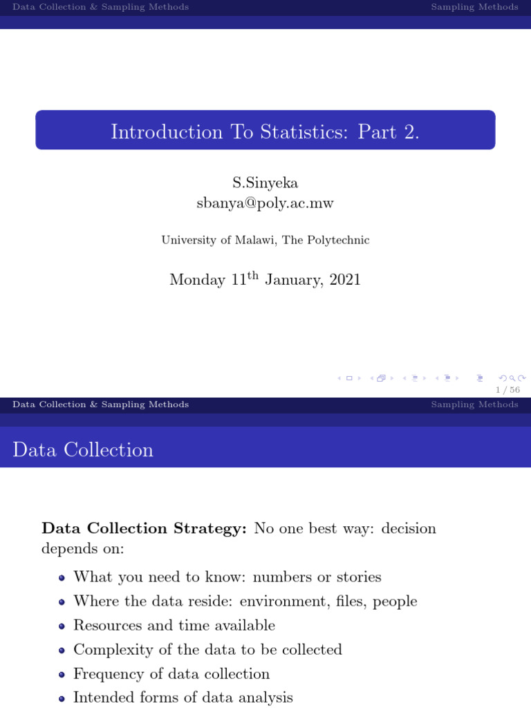 Introducing Statistics Part 2 | PDF | Sampling (Statistics) | Stratified Sampling