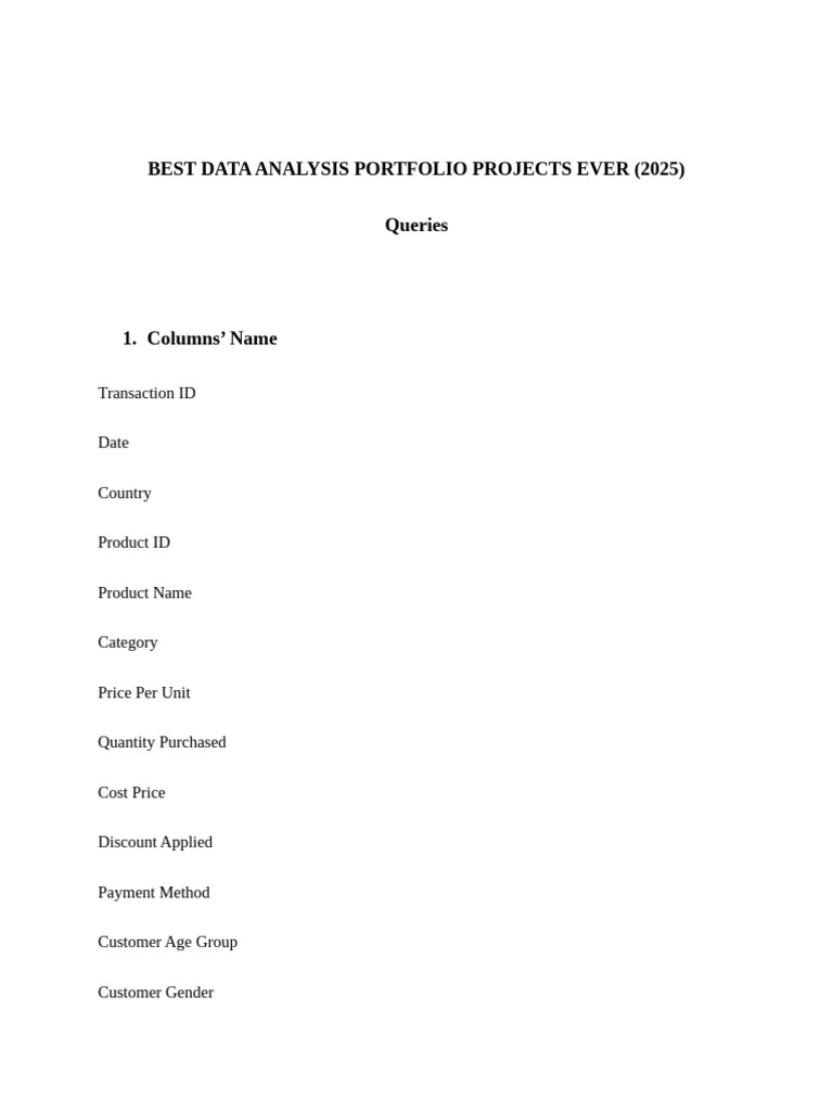 Best Data Analysis Portfolio Project Ever | PDF | Prices | Profit (Economics)