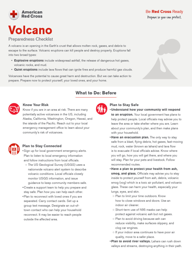 EN Volcano Preparedness Checklistttttttt | PDF | Volcano | Types Of ...