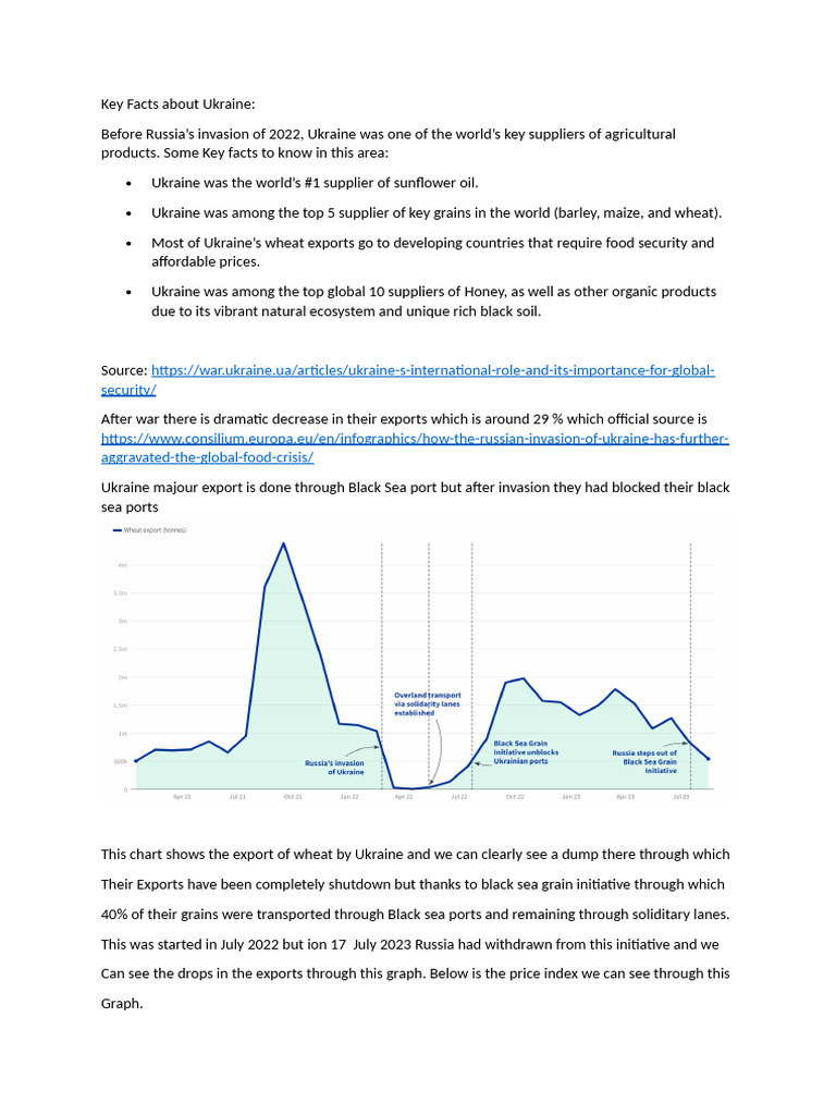 Key Facts About Ukraine | PDF | Cost Of Living | Food Security