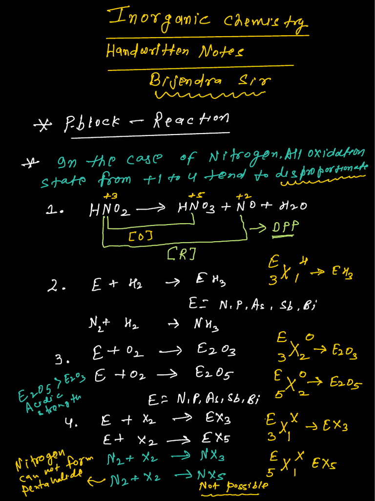 P Block Handwritten Notes by Bijendra Kumar | PDF