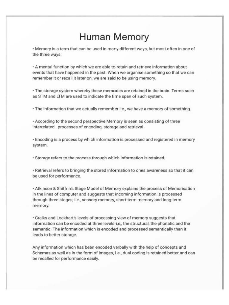 Chapter 6 - Human Memory | PDF