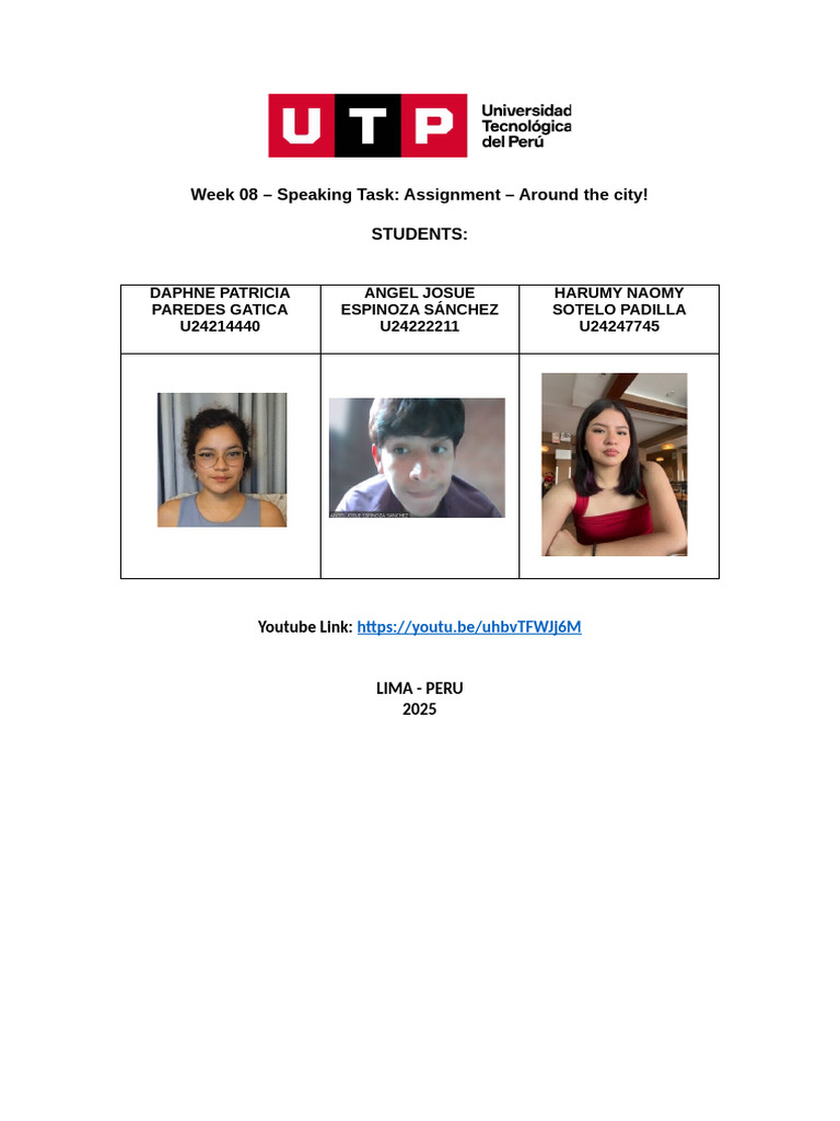 Week 08 - Speaking Task - Around The City! | PDF
