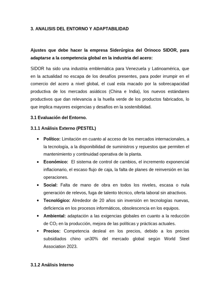 Adaptación de SIDOR a la Competencia Global | PDF | Business | Mercado ...