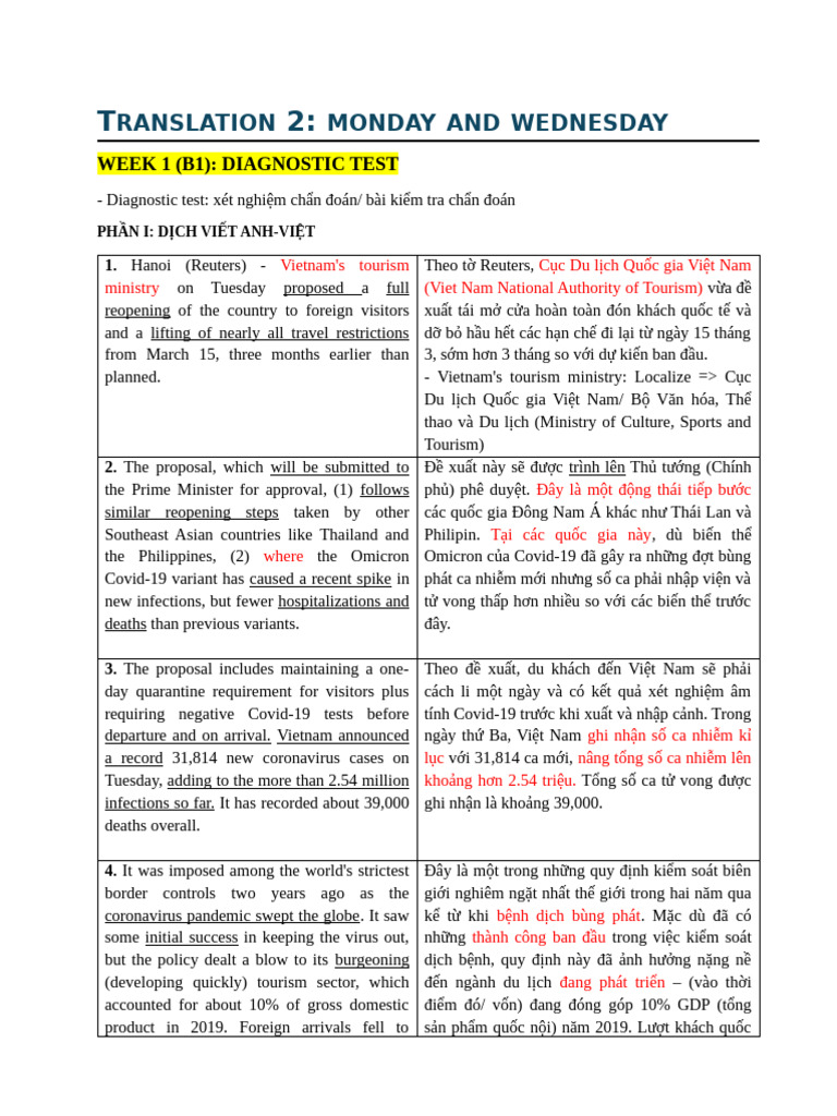 Translation 2 (BD2) Notaking | PDF