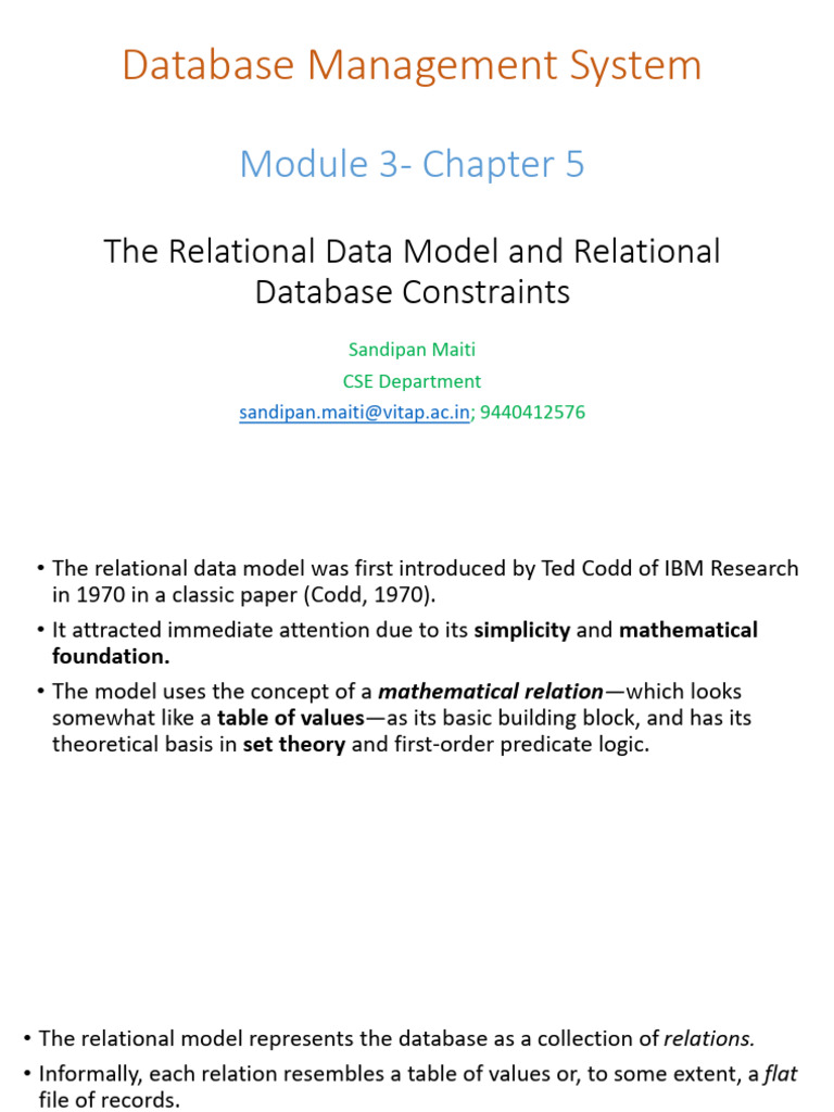 4-M2 - Relational Database Design Using ER-to-Relational Mapping-21-01-2025 | PDF | Relational ...
