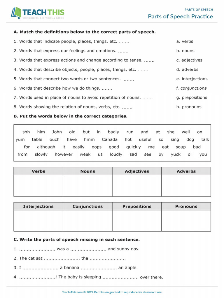 Teach This - Parts of Speech | PDF