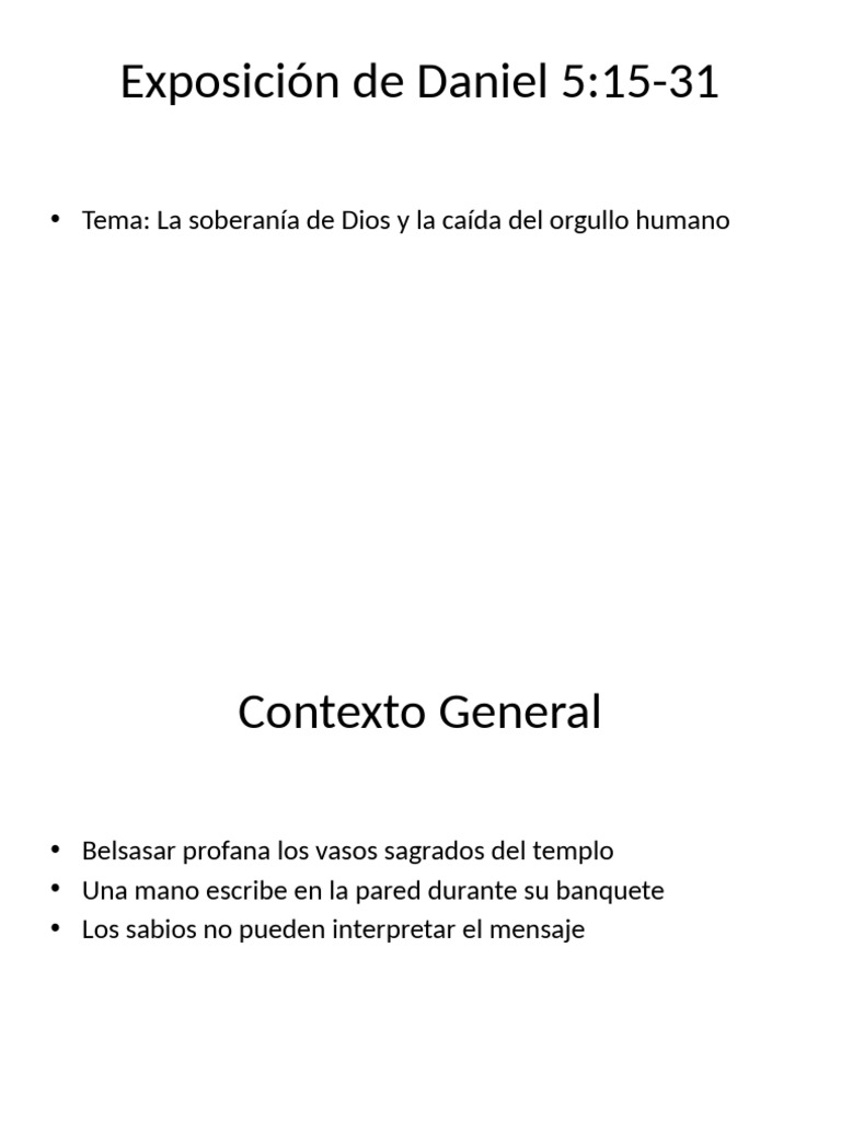 Exposicion Daniel 5 15 31 | PDF