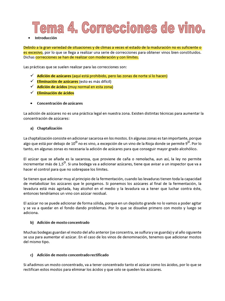 Tema 4 E | PDF | Vino | Uva