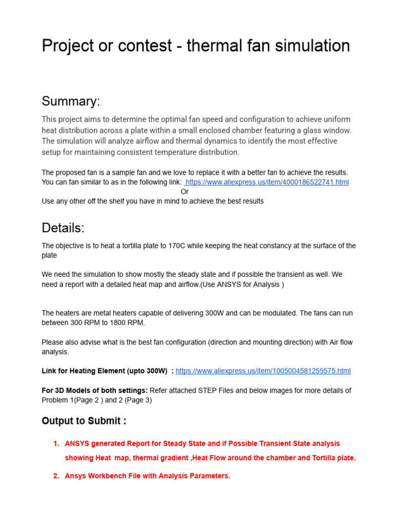 Project or Contest - Thermal Fan Simulation | PDF