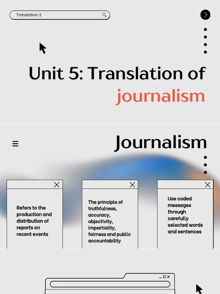 Unit 5 - Translation of Journalism | PDF