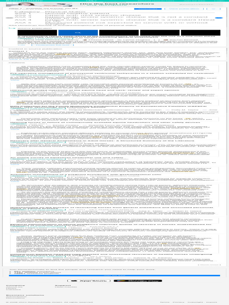 ASA (American Society of Anesthesiologists) Grade of Physical Status ...