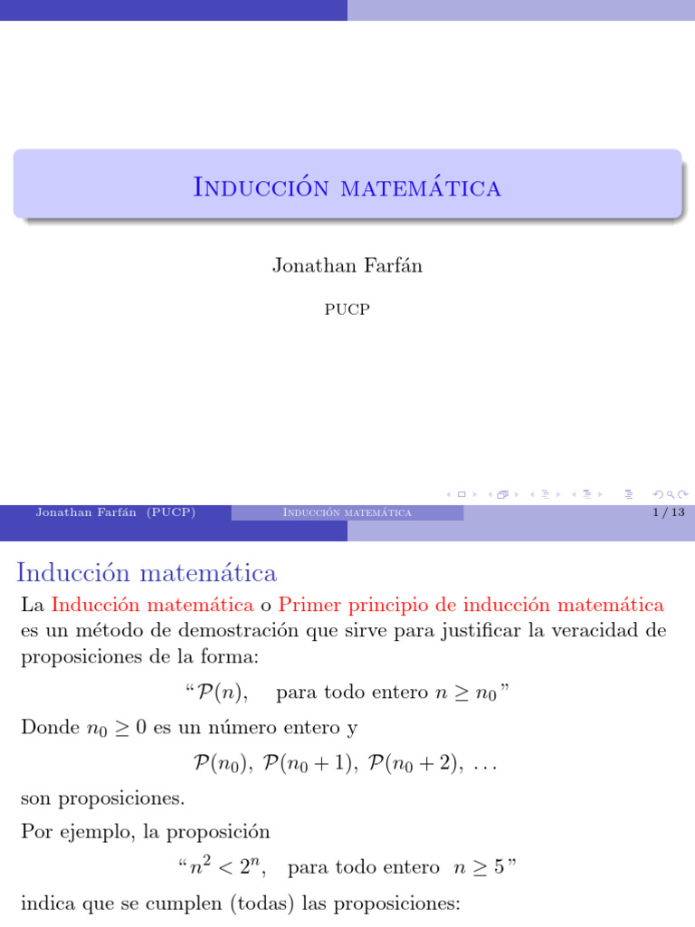 Inducción Matemática | PDF | Prueba matemática | Epistemología