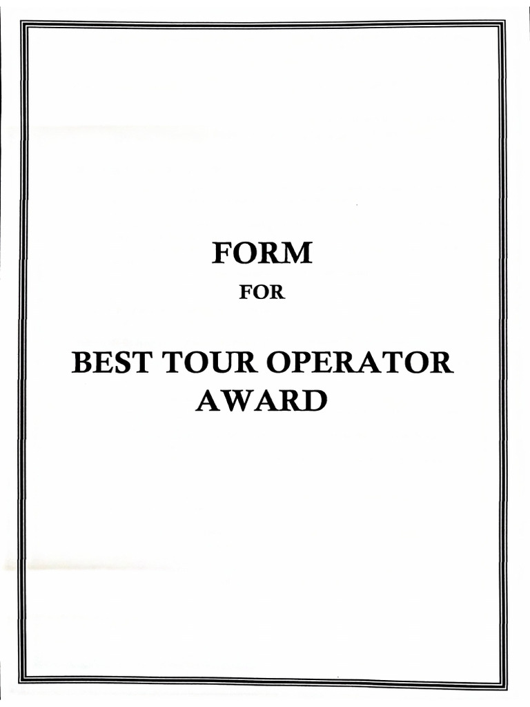 Form For Best Tour Operator | PDF