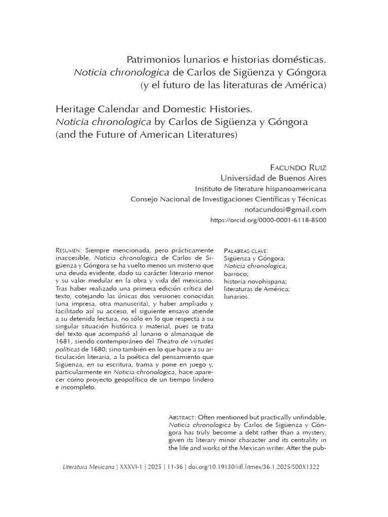 Noticia Chronologica de Carlos de Sigüenza y Góngora | PDF | México ...