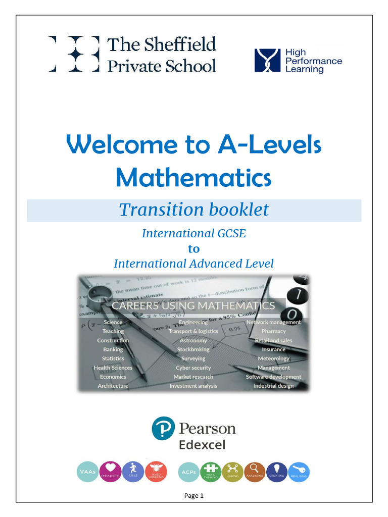 Transition Booklet for A-Level Maths | PDF | Quadratic Equation | Equations