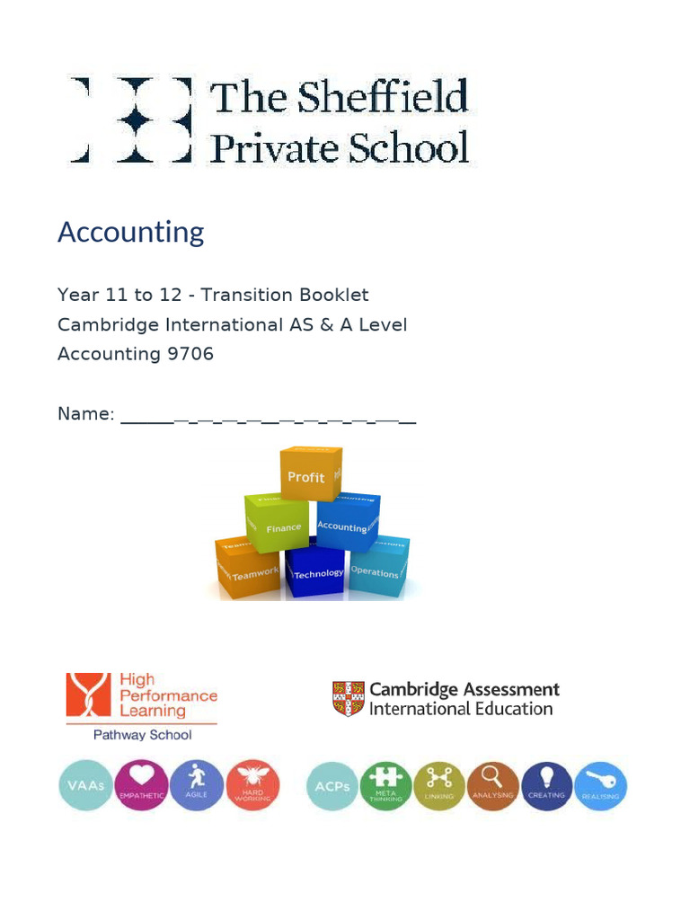 Year 11-12 Accounting Transition Guide | PDF | Debits And Credits ...