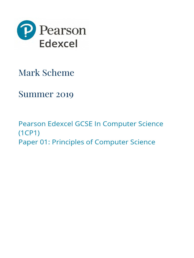 Summer 2019 GCSE Computer Science Mark Scheme | PDF | Assembly Language ...