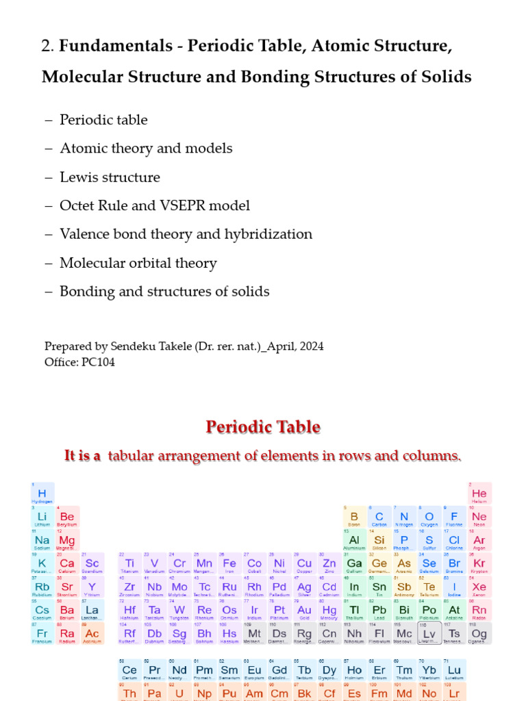 Fundamentals of Chemistry Overview | PDF | Molecular Orbital | Chemical ...