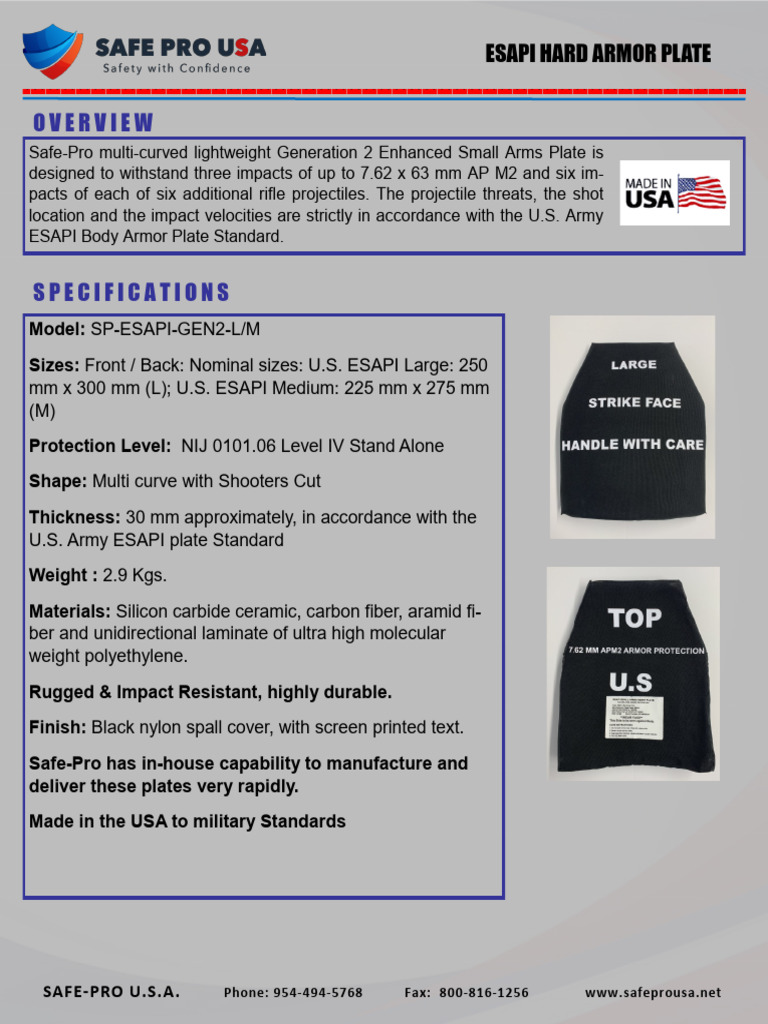 Safe Pro ESAPI Plate January 2023 1 | PDF