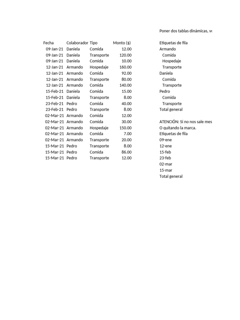 Tablas Dinámicas Contenido V2 | PDF | Informática | Software