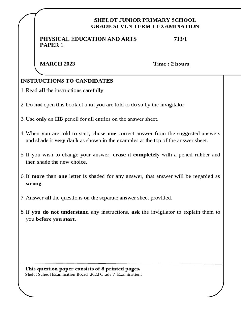 Grade 7 Physical Education Exam Guide | PDF | Cardiopulmonary Resuscitation