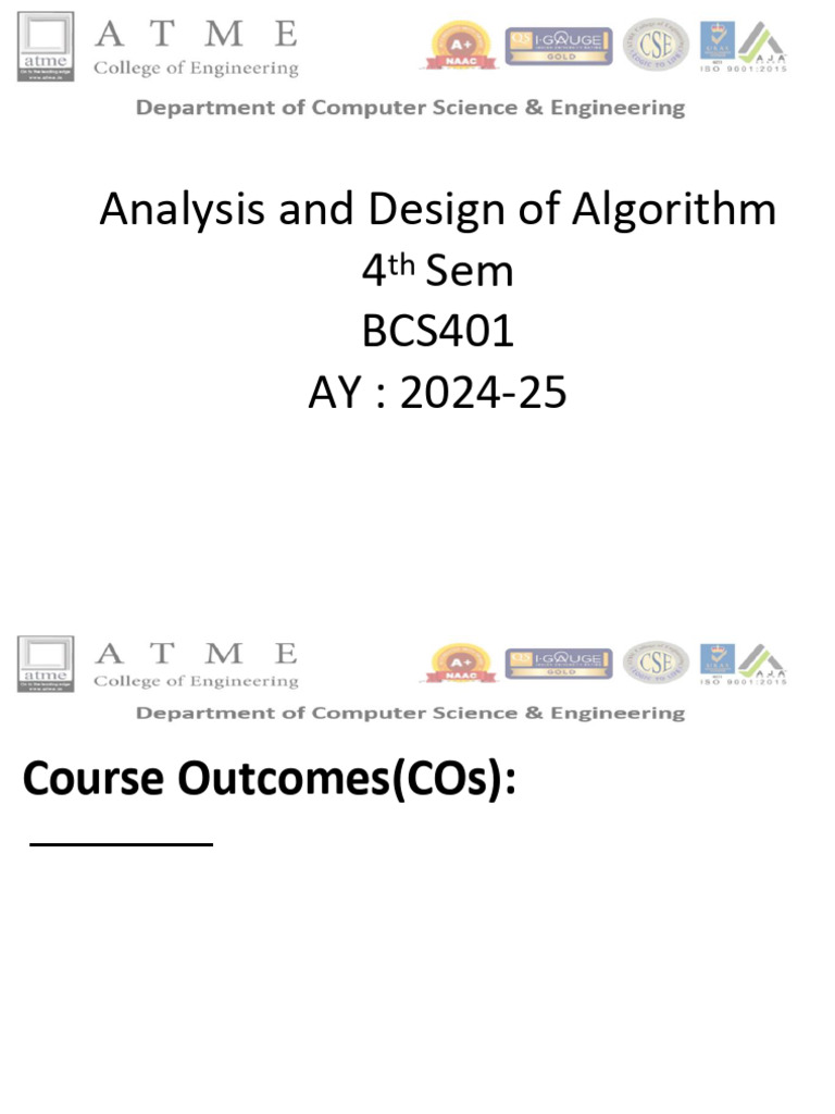 BCS401 Ada PPT 24 25 | PDF | Theoretical Computer Science | Mathematics