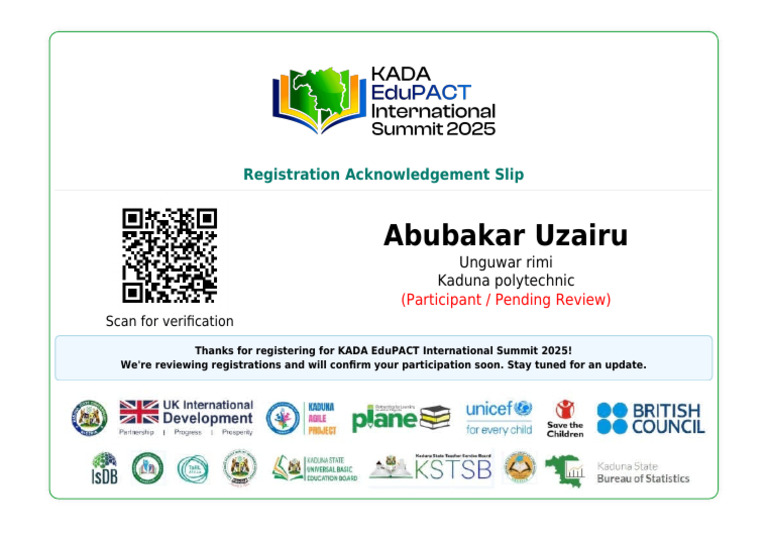 KADA EduPACT Summit Registration Confirmation | PDF