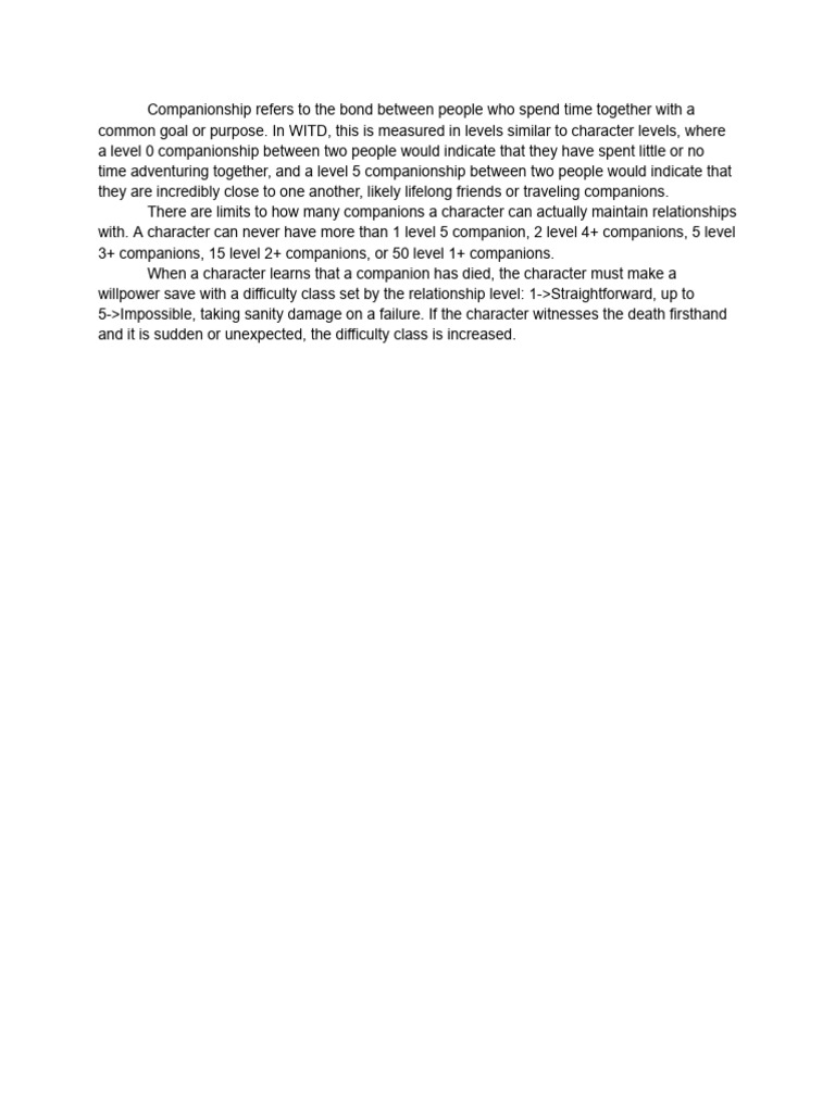 Companionship | PDF