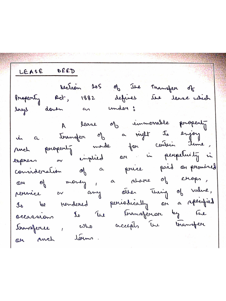 Lease and Lease Deed | PDF