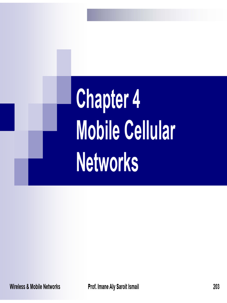 Chapter 4 - Mobile Cellular Networks | PDF | Cellular Network | Data Transmission