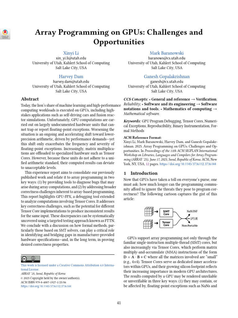 Array Programming On Gpus: Challenges and Opportunities: Xinyi Li Mark Baranowski | PDF ...